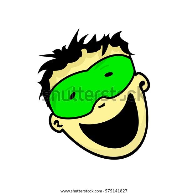 Young Masked Superhero Face Expression Cartoon Stock Vector (Royalty ...