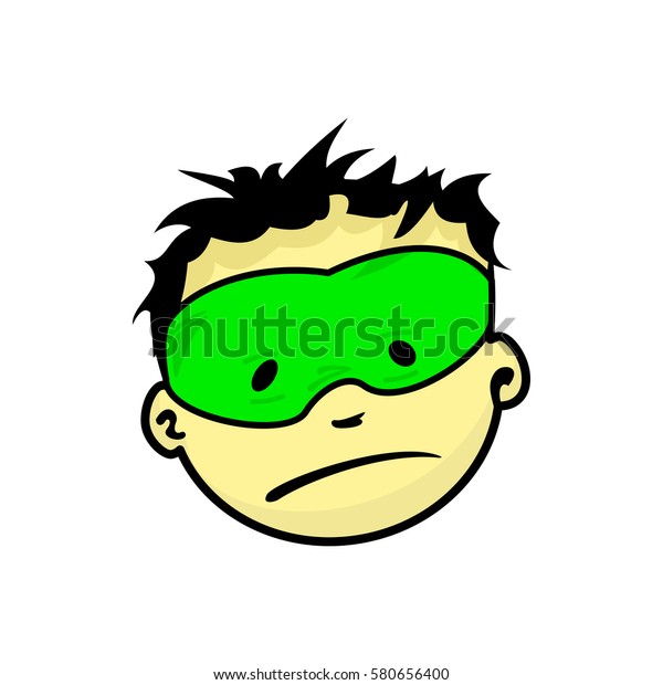 Young Masked Superhero Face Expression Cartoon Stock Vector (Royalty ...