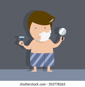 Young Men Shaving Vector Illustration Stock Vector (Royalty Free ...