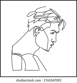 Young Men Side Pose Line Art Stock Vector (Royalty Free) 1765347092 ...