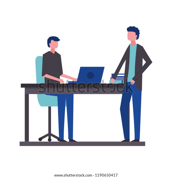 Young Men Workplace Avatar Character Stock Vector (Royalty Free) 1190650417
