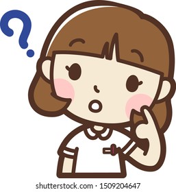 Young Nurse Not Understand Vector Illustration Stock Vector (Royalty ...