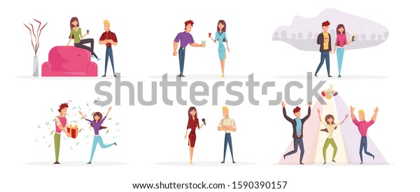 Young People Having Fun Cartoon Characters Stock Vector (Royalty Free ...