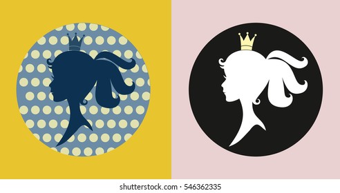 Young Princess Face Silhouette: เวกเตอร์สต็อก (ปลอดค่าลิขสิทธิ์ ...