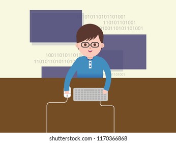 Young Programmer Man Character Coding Vector Stock Vector (Royalty Free) 1170366868 | Shutterstock