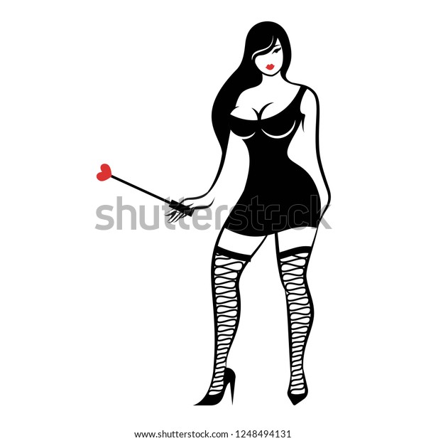 Young Sexy Woman Standing Woman Stack Stock Vector Royalty Free