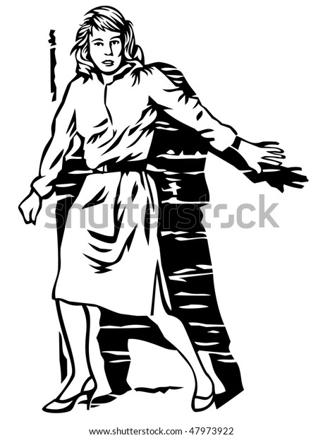 Young Woman Danger Stock Vector (Royalty Free) 47973922 | Shutterstock