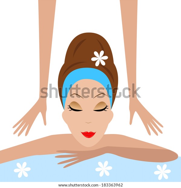 Young Woman Do Massage Vector Illustration Stock Vector Royalty Free 183363962