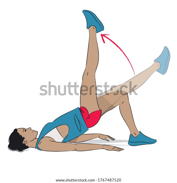 Young Woman Doing Exercise Single Leg Stock Vector (Royalty Free ...