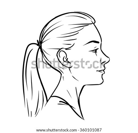 Female Side Profile Drawing | Free download on ClipArtMag
