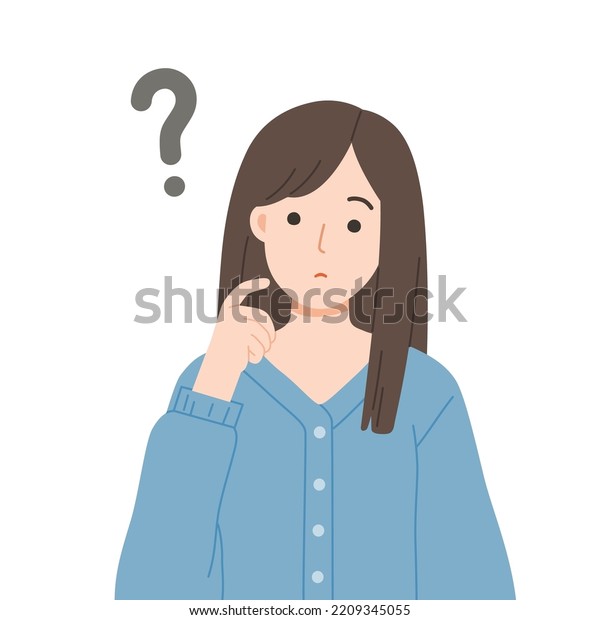 Young Women Thinking Question Mark Icons Stock Vector (Royalty Free ...