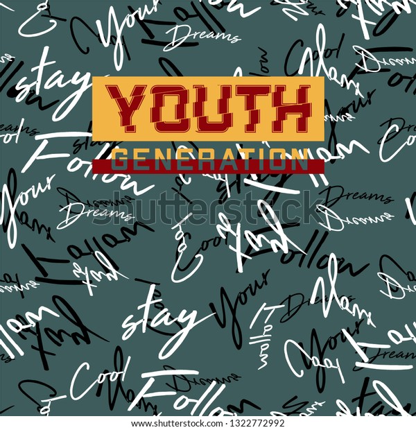 Youth Generation Pattern Seamless Urban Graphic Stock Vector (Royalty ...