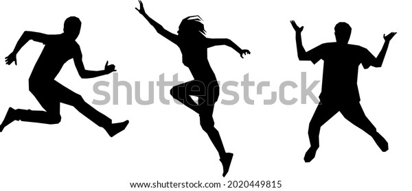 Youth People Jumping Vector Stock Vector (Royalty Free) 2020449815 ...