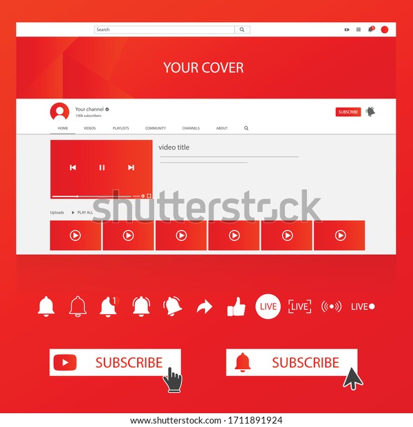 Youtube Video Player Profile Page Stock Vector (Royalty Free ...