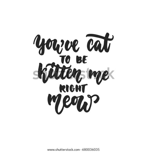 Youve Cat Be Kitten Me Right Stock Vector (Royalty Free) 680036035 ...