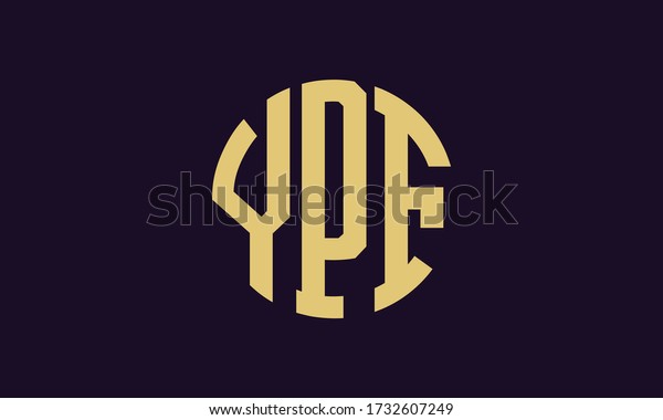 Ypf Circle Emblem Abstract Monogram Letter Stock Vector (Royalty Free ...