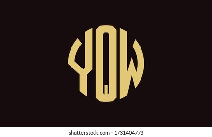 Yqw Circle Emblem Abstract Monogram Letter Stock Vector (Royalty Free ...