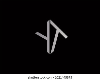 Yt Square Shape Silver Color Logo Stock Vector (Royalty Free ...