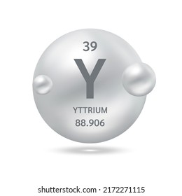 Yttrium Molecule Models Silver Chemical Formulas Stock Vector (Royalty ...