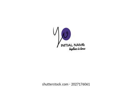 Yu Initial Handwriting Logo Name Template Stock Vector (Royalty Free ...