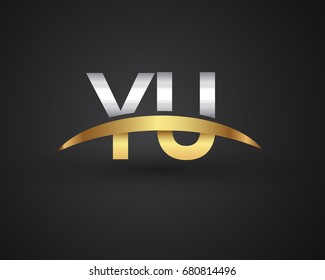 Yu Initial Logo Company Name Colored Stock Vector (Royalty Free ...