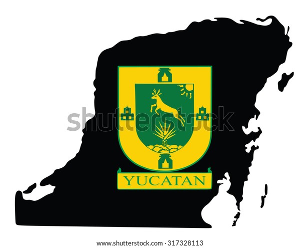 Yucatan Peninsula Mexico Vector Map Silhouette: เวกเตอร์สต็อก (ปลอดค่า ...