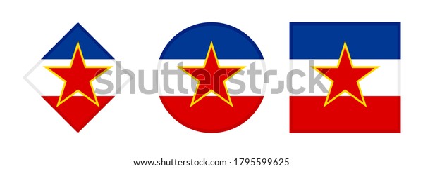 Yugoslavia Flag Icon Set Isolated On Stock Vector (Royalty Free ...