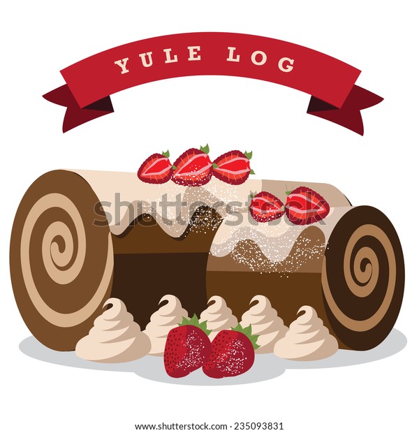 Yule Log Isolated On White Eps Stock Vector (Royalty Free) 235093831 ...