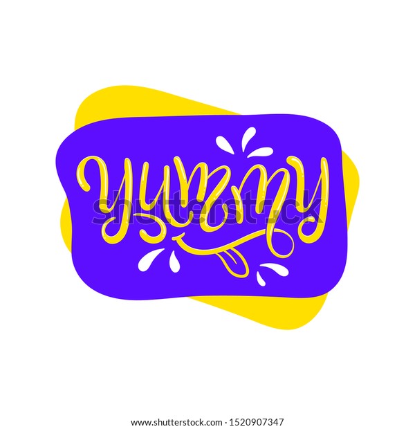 Yum Yummy Word Vector Lettering Printable: vector de stock (libre de ...
