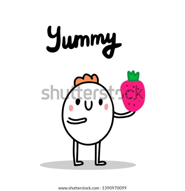 Yummy Hand Drawn Illustration Cute Cartoon Stock Vector (Royalty Free ...