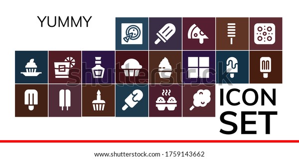 Yummy Icon Set 19 Filled Yummy Stock Vector (Royalty Free) 1759143662 ...