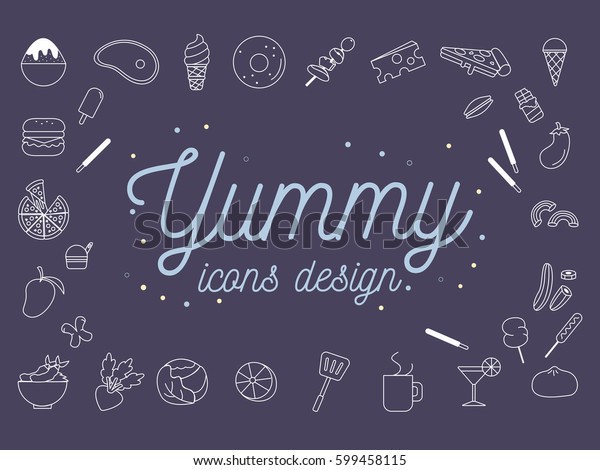Yummy Icons Design Setvector Illustration Stock Vector (Royalty Free ...