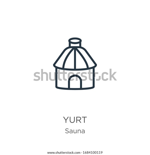 Yurt Icon Thin Linear Yurt Outline Stock Vector (Royalty Free ...