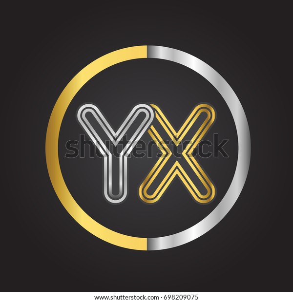 Yx Letter Logo Circle Gold Silver Stock Vector (Royalty Free) 698209075 ...