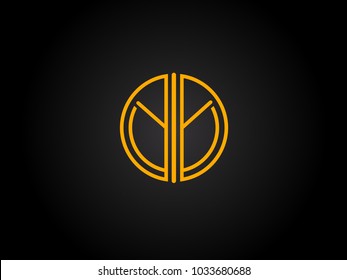 Yy Circle Shape Golden Yellow Letter Stock Vector (Royalty Free ...