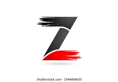 Z Alphabet Letter Red Black Grunge Stock Vector (Royalty Free) 1544604635