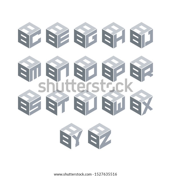 Z Cubic Alphabet Set Vector Geometric Stock Vector (Royalty Free ...