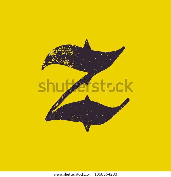 Z Letter Calligraphy Logo Horror Style Stock Vector (Royalty Free ...
