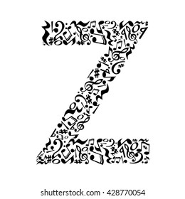 Z Letter Made Musical Notes On Stock Illustration 472405165 | Shutterstock