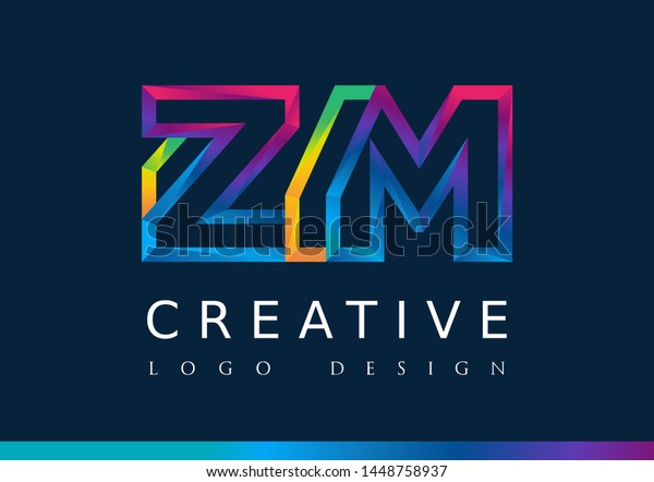 Z M Logo Zm Letter Design Stock Vector (Royalty Free) 1448758937