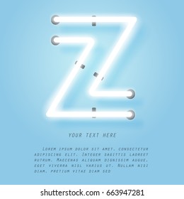 Z Neon Alphabet Lettering Vector Art: vector de stock (libre de ...