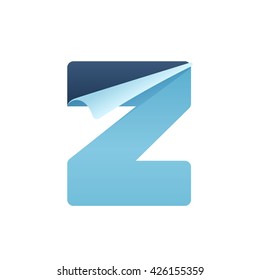 Z Paper Letter Folded Corner Vector Stock Vector (Royalty Free ...