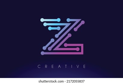 Z Tech Letter Logo Concept Connected Stock Vector (Royalty Free ...