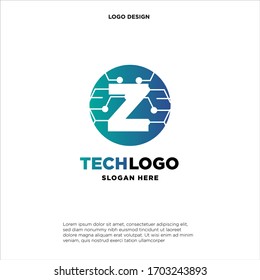 Z Technology Circuit Alphabet Logo Simple: เวกเตอร์สต็อก (ปลอดค่า ...