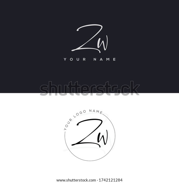 Z W Zw Initial Letter Handwriting Stock Vector (Royalty Free ...