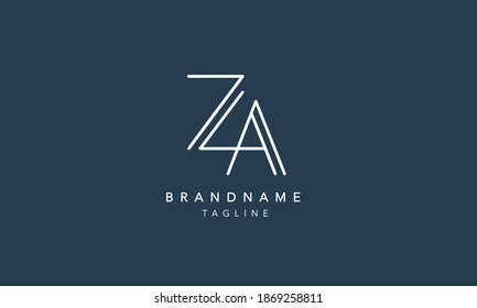 Za Alphabet Initial Letter Monogram Icon Stock Vector (Royalty Free ...