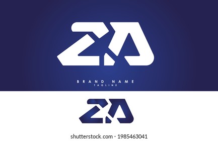 Za Alphabet Za Letter Initials Monogram Stock Vector (Royalty Free ...