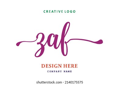 Zaf Lettering Logo Simple Easy Understand Stock Vector (Royalty Free ...