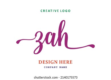 Zah Lettering Logo Simple Easy Understand Stock Vector (Royalty Free ...