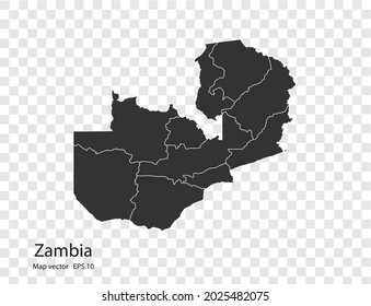 Zambia Map Vector Isolated On Transparent Stock Vector (Royalty Free ...